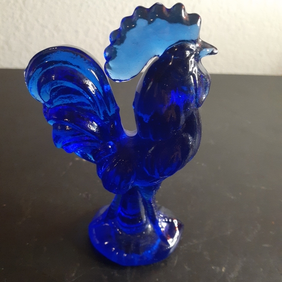 Westmoreland | Art | Gorgeous Westmoreland Cobalt Blue 5 Rooster ...